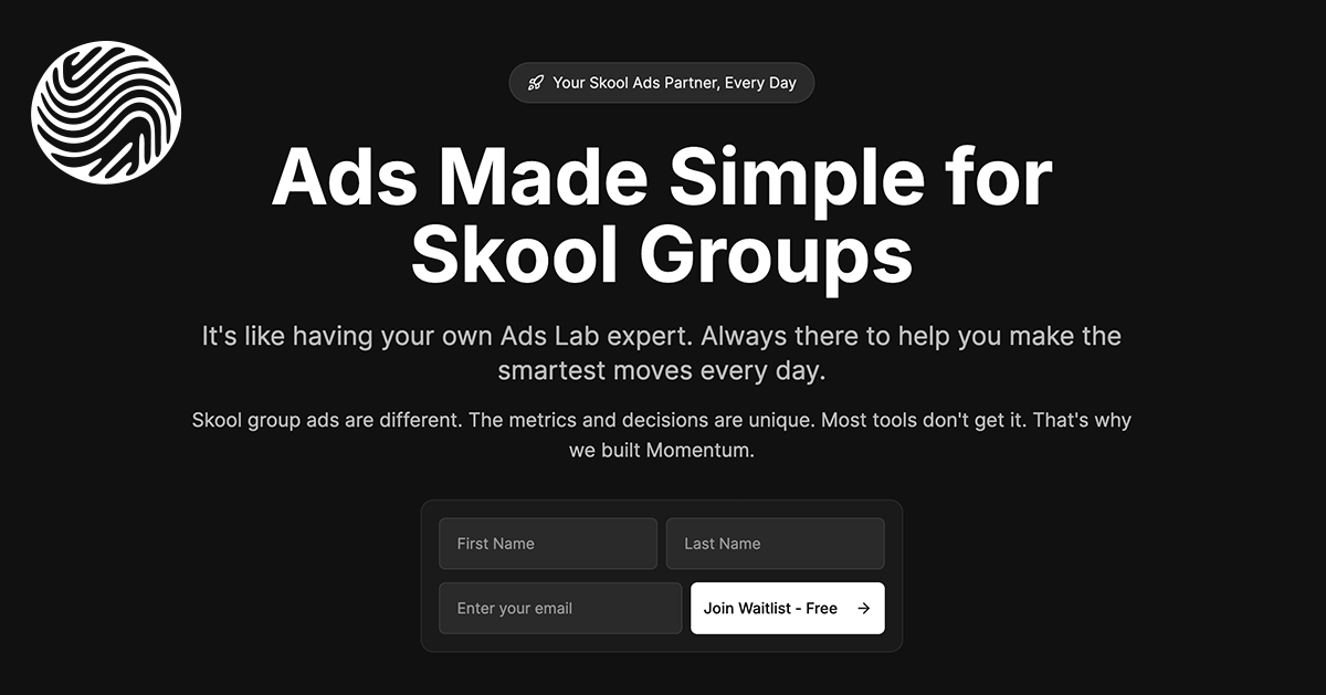 Momentum - Ads Made Simple for Skool Groups